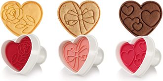 Tescoma 630856 Ausstechformen mit Stempel Set 3 Stück Herzen