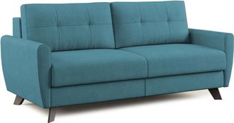 Divani.Store Callisto Schlafsofa aus weichem, wasserfestem Stoff T02 188 cm (mat. 140x197) hellblau