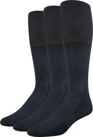 Amazon Essentials Herren Fu&szlig;ballsocken, Sportliche Passform &uuml;ber der Wade mit Zonenpolsterung und Fu&szlig;gew&ouml;lbeunterst&uuml;tzung, 3 Paar, Schwarz, Gr&ouml;&szlig;e 40-47