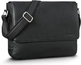 Royalz San Diego Sac Bandouli&egrave;re Homme Cuir V&eacute;ritable - Sacoche Ordinateur Portable 15 Pouces, Messenger Bag Plate Cuir Vintage, Travail Business Universit&eacute; 