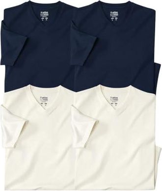 Atlasformen Lot de 4 Tee-Shirts Col V Unis - XXL