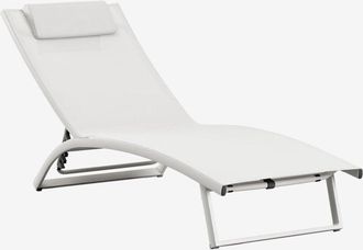 Sklum Sklum - Chaise longue inclinable en aluminium Dulem Blanc Gardenia