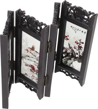 Cabilock Kleiner Paravent Aus Robustem Material Chinesischer Faltbarer Bildschirm Raumteiler Sichtschutz Für Schreibtisch Wohnaccessoire Mit Leuchtenden Farben