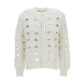 Comme Des Gar&ccedil;ons Cardigan traforato - - Knitwear - Damen - Wei&szlig; - M