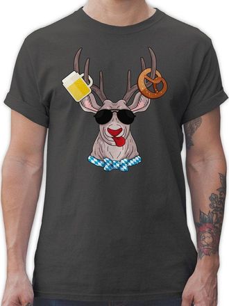 Shirtracer T-Shirt Oktoberfest Hirsch Mode für Oktoberfest Herren