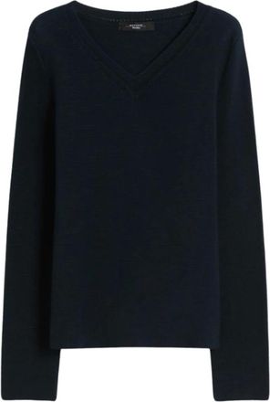 Max Mara Femme, Pulls, Bleu, Taille: 36 FR Wkdago Knit
