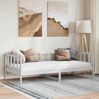 vidaXL Lit Blanc Bois de pin massif 90x200 cm