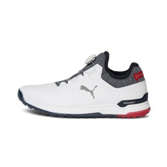 Puma Puma Proadapt Alphacat Disc Golfschuh f&uuml;r Herren, Puma White-Navy Blazer-high Risk Red, 49.5 EU