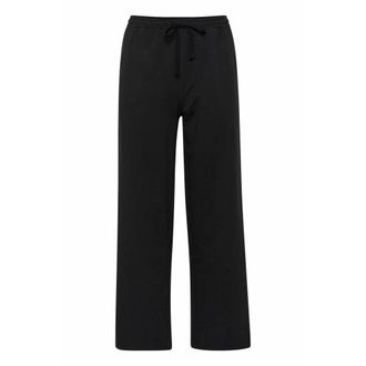 Part Two Femme, Pantalons, Noir, Taille: 36 FR Pantalon Droit à Taille Élastique