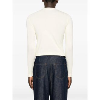 Jacquemus Logo-Patch Cotton Long-Sleeved T-Shirt - Beige