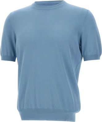 Gran Sasso Homme, Pulls, Bleu, Taille: 3XL Short-sleeve Crew Knit