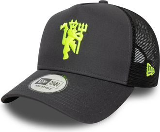 New Era Baseballkappe f&uuml;r Erwachsene, Motiv: Manchester United Football Club, Trucker, Dunkelgrau