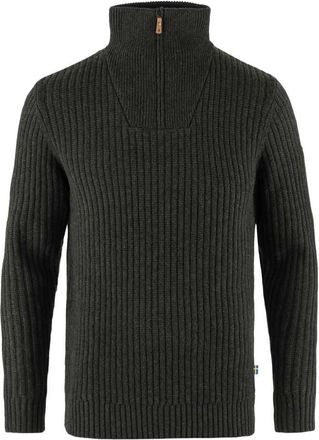 Fjällräven Herren Övik Half Zip Knit M/Sweatshirt, Dark Olive, M EU