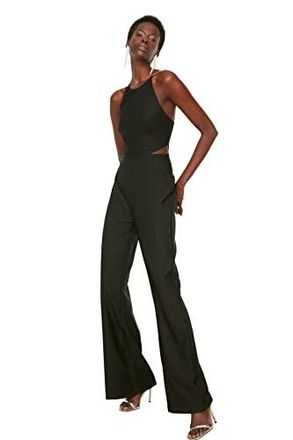 Trendyol Taille detaillierter Stein hängender Overall Salopette, Black, 36 aux Femmes