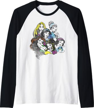 Disney Princess Group Pop in kräftigen Farben Raglan