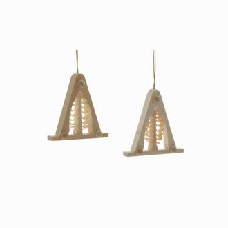 Rudolphs Schatzkiste Baumbehang Holzanhänger mit Bäumchen 2er Set BxHxT=4,5x4,5x1cm NEU Weihnachten Baumschmuck Holzschmuck Holz Seiffen Erzgebirge Strauchbehang Dekoratio
