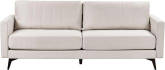 Beliani Beliani - Canap&eacute; 3 Places Moderne en Tissu Salon Bureau Pieds en M&eacute;tal Beige Clair Mala