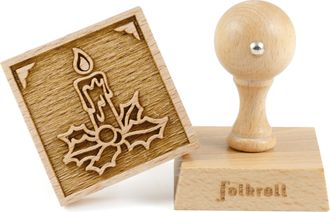 Folkroll Motiv-Keksstempel Adventskerze, 55x55 mm, Cookiestempel, Backstempel, Keks, Stempel, Buchenholz, 231181