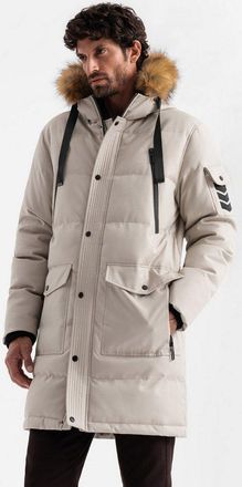 Ombre Winterjacke Lange warme Herrenjacke mit Kapuze