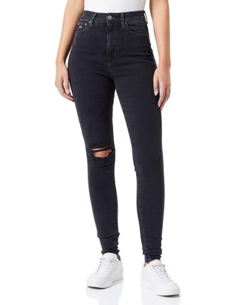 Tommy Jeans Damen Dw0dw13164 Hose, Denim Black, 34W x 30L