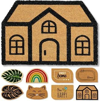 Astra Paillasson Naturel Coco 40x60cm - Tapis Anti-salissures Antidérapant Robuste pour Intérieur et Extérieur Couvert