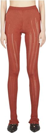 Marco Rambaldi Marco Rambaldi, Femme, Pantalons, Brun, Taille: 42 FR Leggings en maille c&ocirc;tel&eacute;e