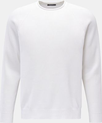 04651/ Herren - Rundhals-Pullover Cotton Crew offwhite