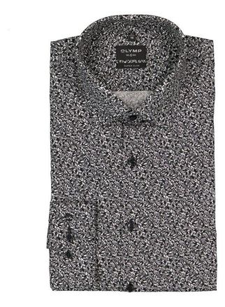 Olymp Herren Hemd schwarz Baumwoll-Stretch