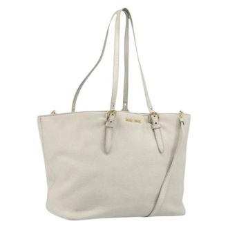 Miu Miu Sac cabas Pre-owned - Femme - Pre-owned - Blanc - Taille: ONE Size