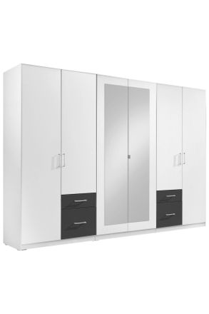 MID.YOU Mid.you Dreht&uuml;renschrank Wimex Freiburg, Graphit, Wei&szlig;, Kunststoff, 3 F&auml;cher, 4 Schublade(n) Schubladen, 270x210x58 cm, in verschiedenen Gr&ouml;&szlig;en erh&auml;lt