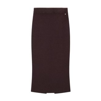 A|X Armani Exchange Schmal geschnittener Midirock aus Viskose-Kaschmir-Strick - - Skirts - Damen - Braun - XS