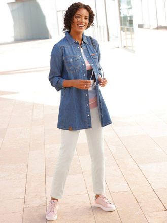Witt Klassische Bluse Jeans-Longbluse Langarm