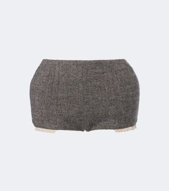 Magda Butrym Short en laine et cachemire m&eacute;lang&eacute;s