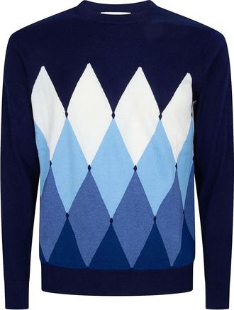 Ballantyne Homme, Pulls, Bleu, Taille: XL R Neck Pullover