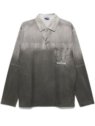 Stone Island Poloshirt mit Kompass-Print - Grau