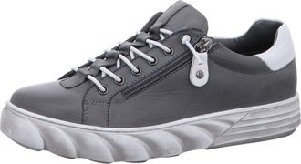 Gemini Damen Sneaker Leder Plateau mit Gummizug und Reißverschluss 343850-02, Größe:40 EU, Farbe:Grau