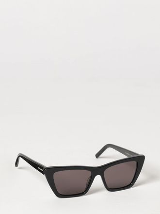 Saint Laurent Lunettes de soleil ail-de-chat en ac&eacute;tate avec logo litt&eacute;ral