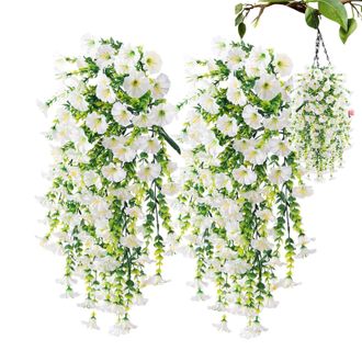 Generic K&uuml;nstliche Petunien F&uuml;r Outdoor Pflanzung - Innen & Au&szlig;en Kunst - Wetterbest&auml;ndig 2 St&uuml;ck Pflanzen F&uuml;r T&ouml;pfe Fensterboxen Vasen Gehweg Garten