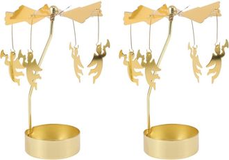 OSALADI Schreibtischaufsatz 2 Pack Rotary Kerzenhalter Weihnachten Rotierende Kerzenstick Weihnachten Teelicht Kerzenhalter Kerze Karussell Weihnachtsfest- Sp