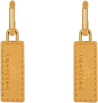 Balmain Boucles doreilles tubulaires signature - Femme - Accessoires - Jaune - Taille: ONE Size