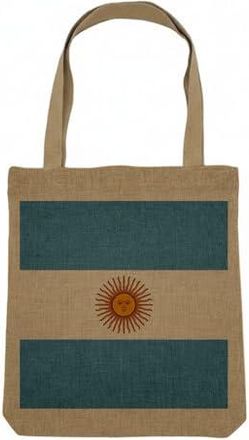 Fabulous Sac Shopping Tote Bag Aspect Lin - Drapeau Argentine Argentina Football Sport Equipe National - Sac de Courses Toile Epaisse 360g Beige Naturel Cabas 
