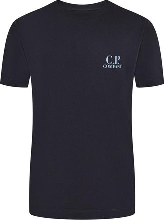 C.P. Company Unifarbenes Jersey-T-Shirt mit Logo-Print auf der Brust in