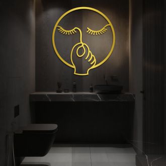 Generic Moderne minimalistische Wanddekoration aus Metall, lustiges Badezimmer-Motiv, humorvolles Motiv Schlechter Geruch, Wanddekoration f&uuml;r Badezimmer und T