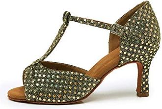 Generic Chaussures De Danse Femme Ouverte Latine Tango Valse Fête Sociale Salle De Bal Performance Sandales De Danse Pour Femmes Talon Haut Strass Moderne Pou