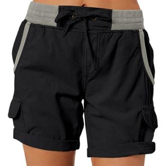 Generic Short Cargo pour Femme - Pantalon Court d&eacute;t&eacute; pour Femme - Cordon de Serrage - Taille Haute - Short Cargo Confortable et d&eacute;contract&eacute; - Pantalon dext&eacute;ri
