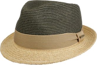 Stetson Twotone Toyo Raffiahut Damen Herren Sommer dunkeloliv XL (60-61 cm)