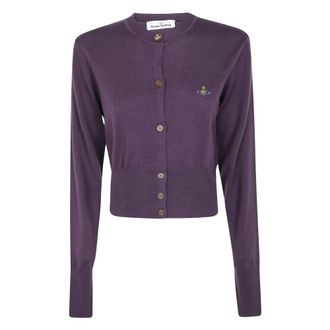 Vivienne Westwood Bea Cropped Cardigan - - Knitwear - Damen - Lila - S