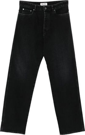 Miu Miu jean droit &agrave; logo - Noir