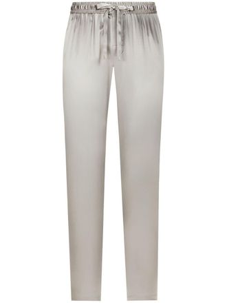 Dolce & Gabbana pantalon en soie &agrave; lien de resserrage - Gris