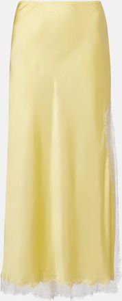 Poupette St Barth Slipskirt Lila aus Satin mit Spitze